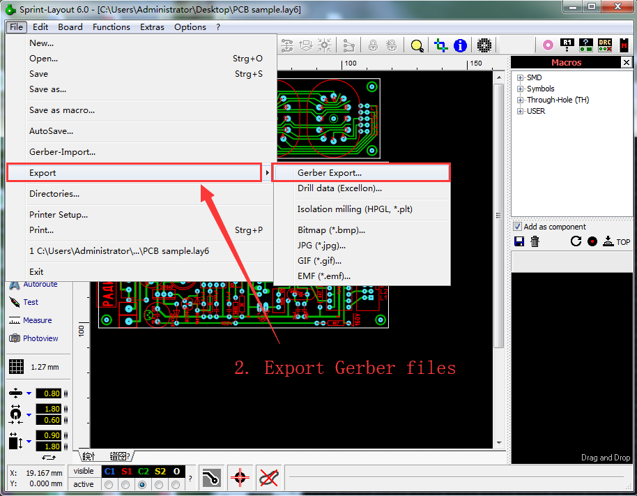How to Export Gerber Files from Sprint Layout 60 - Wellcircuits Help Center